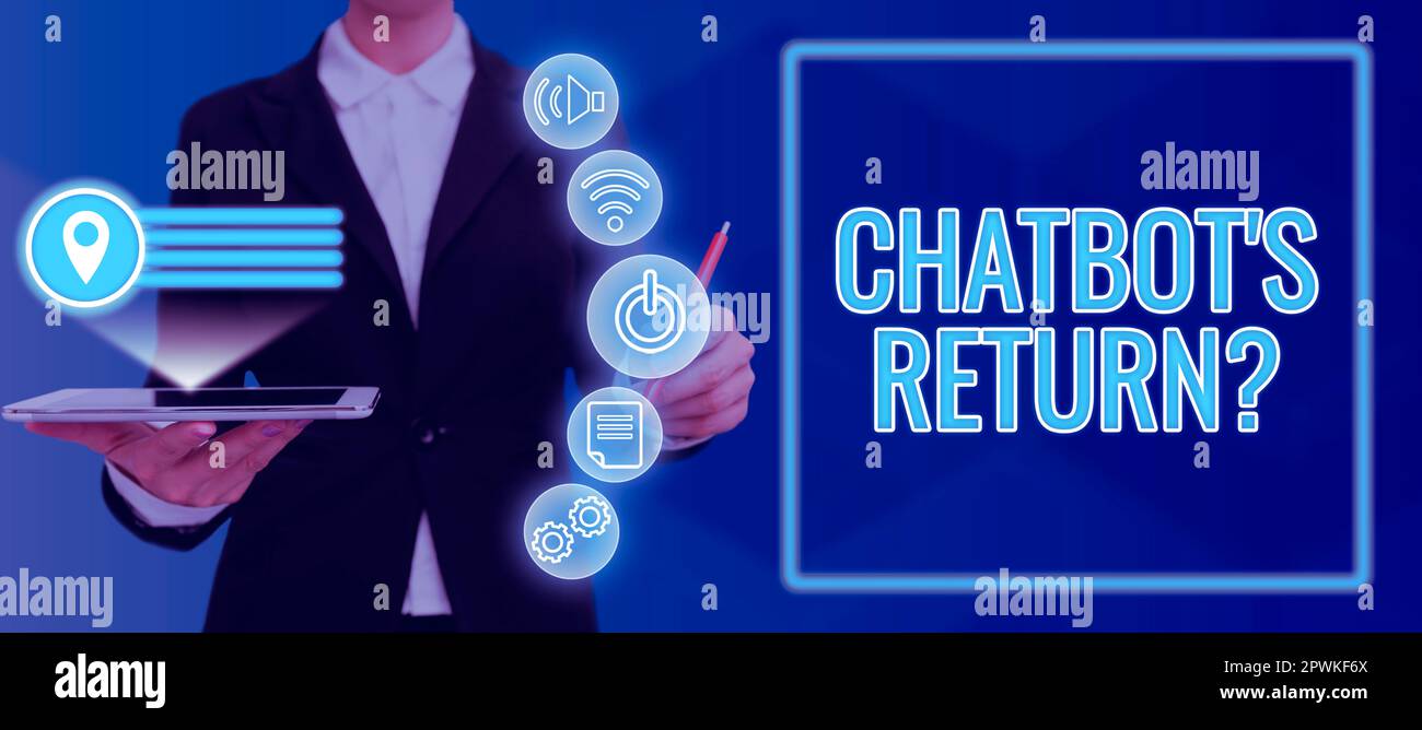 Sign Displaying Chatbots Return Word For Program That Communicate Use Text Interface And Ai