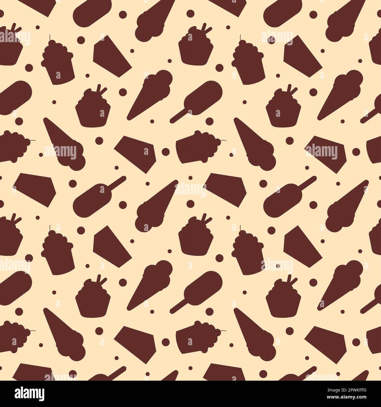 Chocolate Seamless Pattern Design with Choco Decoration in Template ...