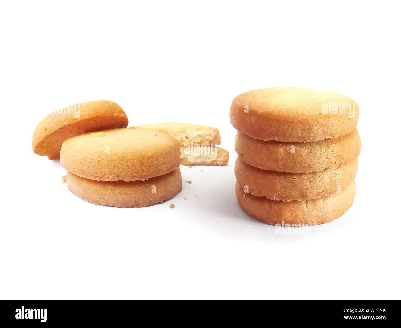 butter cookies isolated on white background Stock Photo - Alamy