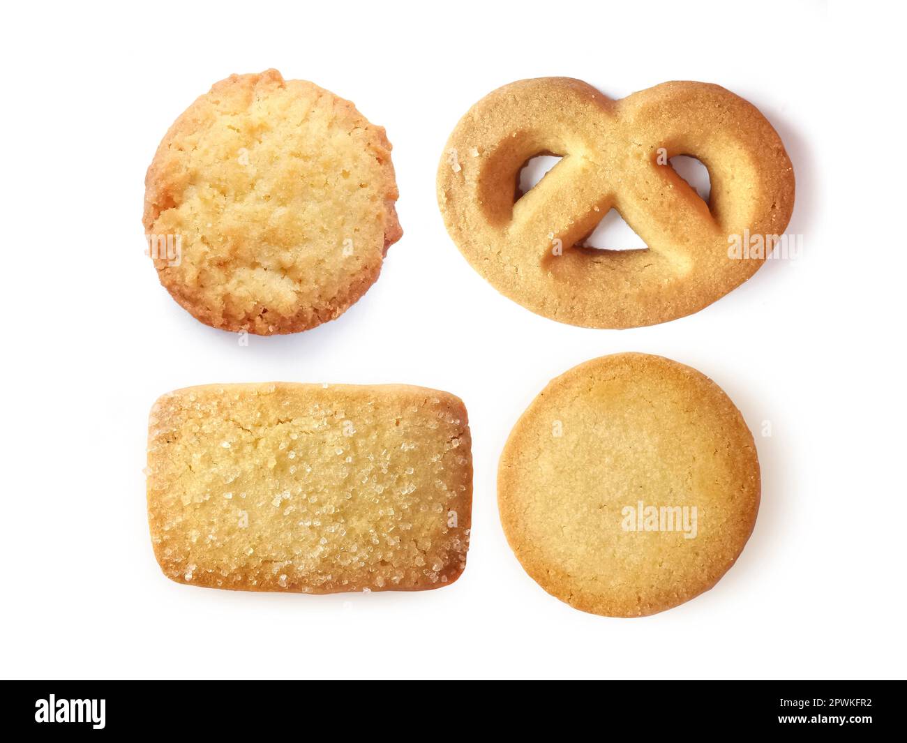 butter cookies isolated on white background Stock Photo - Alamy