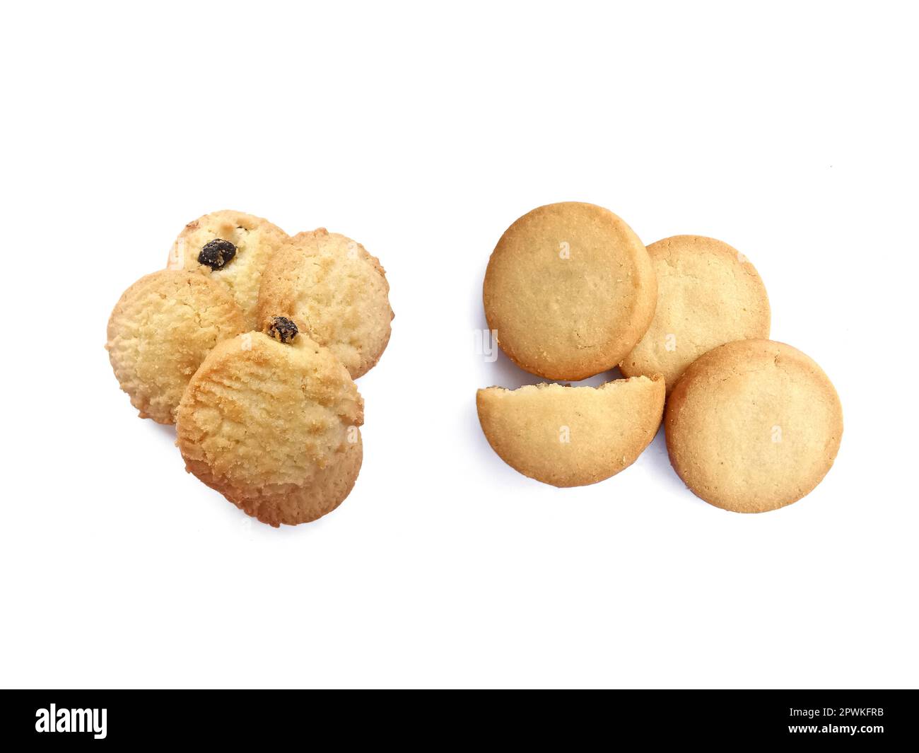 butter cookies isolated on white background Stock Photo - Alamy