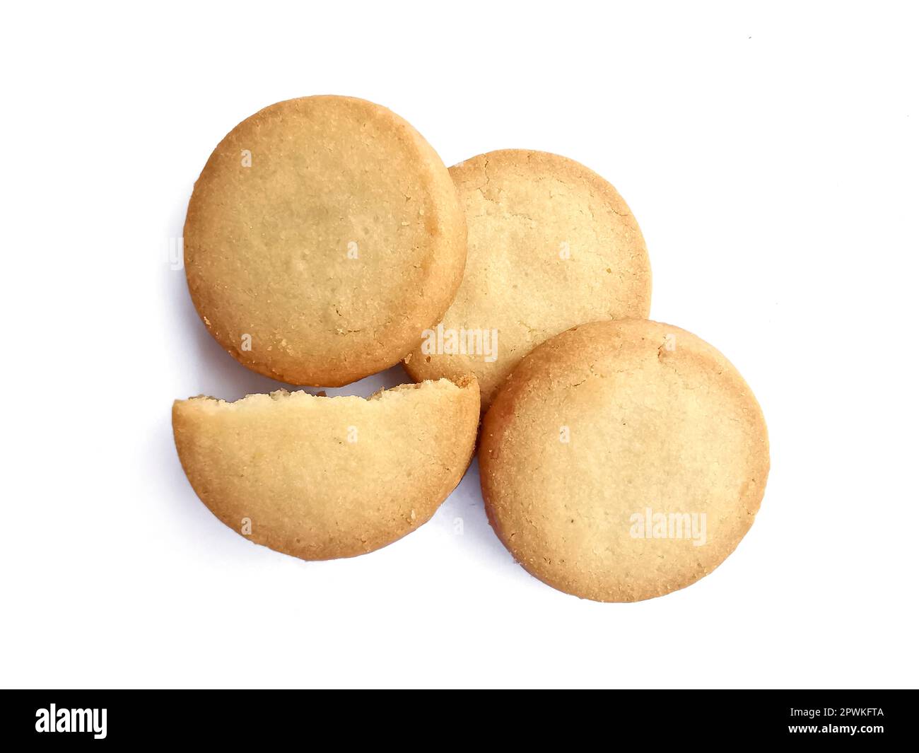 butter cookies isolated on white background Stock Photo - Alamy