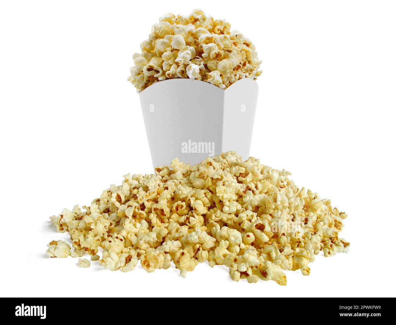 Popcorn in box isolated on white background Stock Photo - Alamy