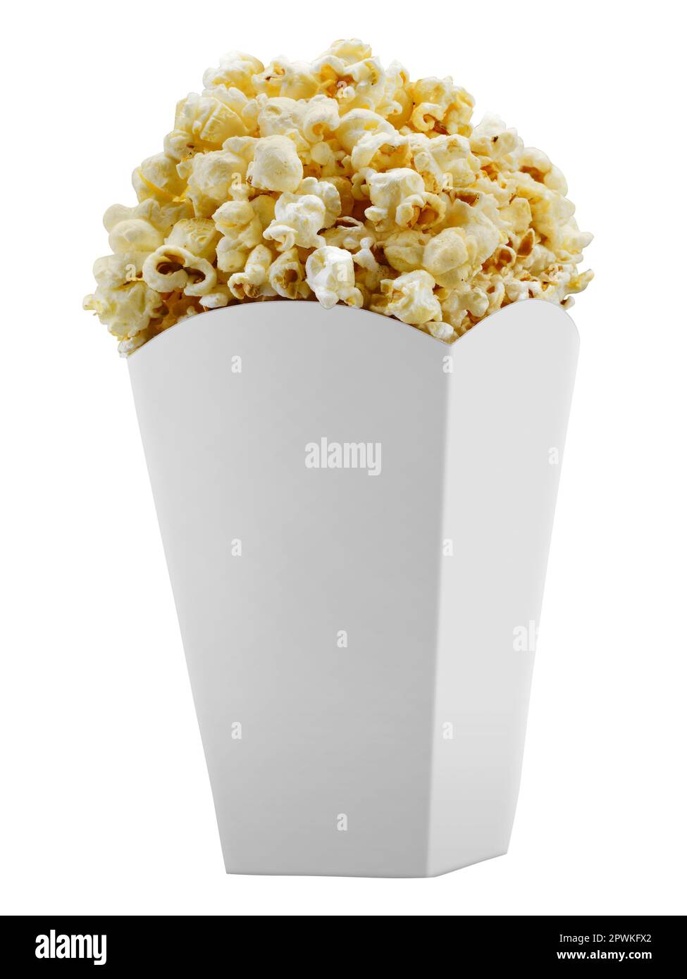 Popcorn in box isolated on white background Stock Photo - Alamy