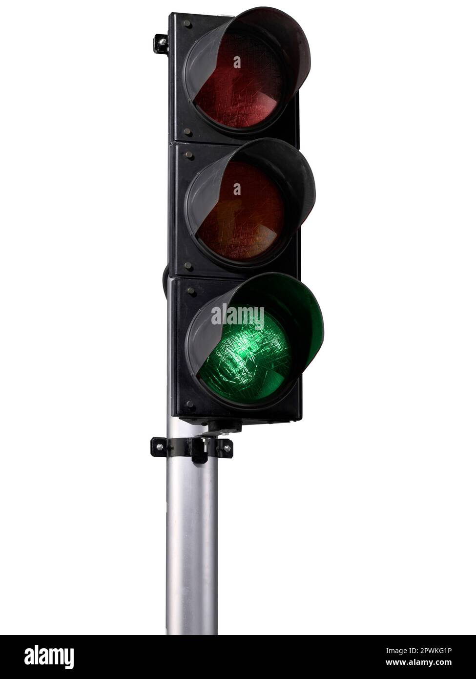 Green traffic light isolated on white background Stock Photo - Alamy