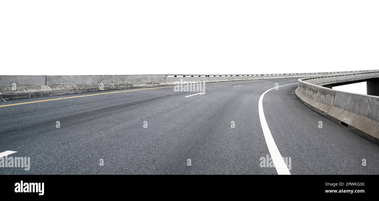 High speed corner overpass on white background. with clipping path ...