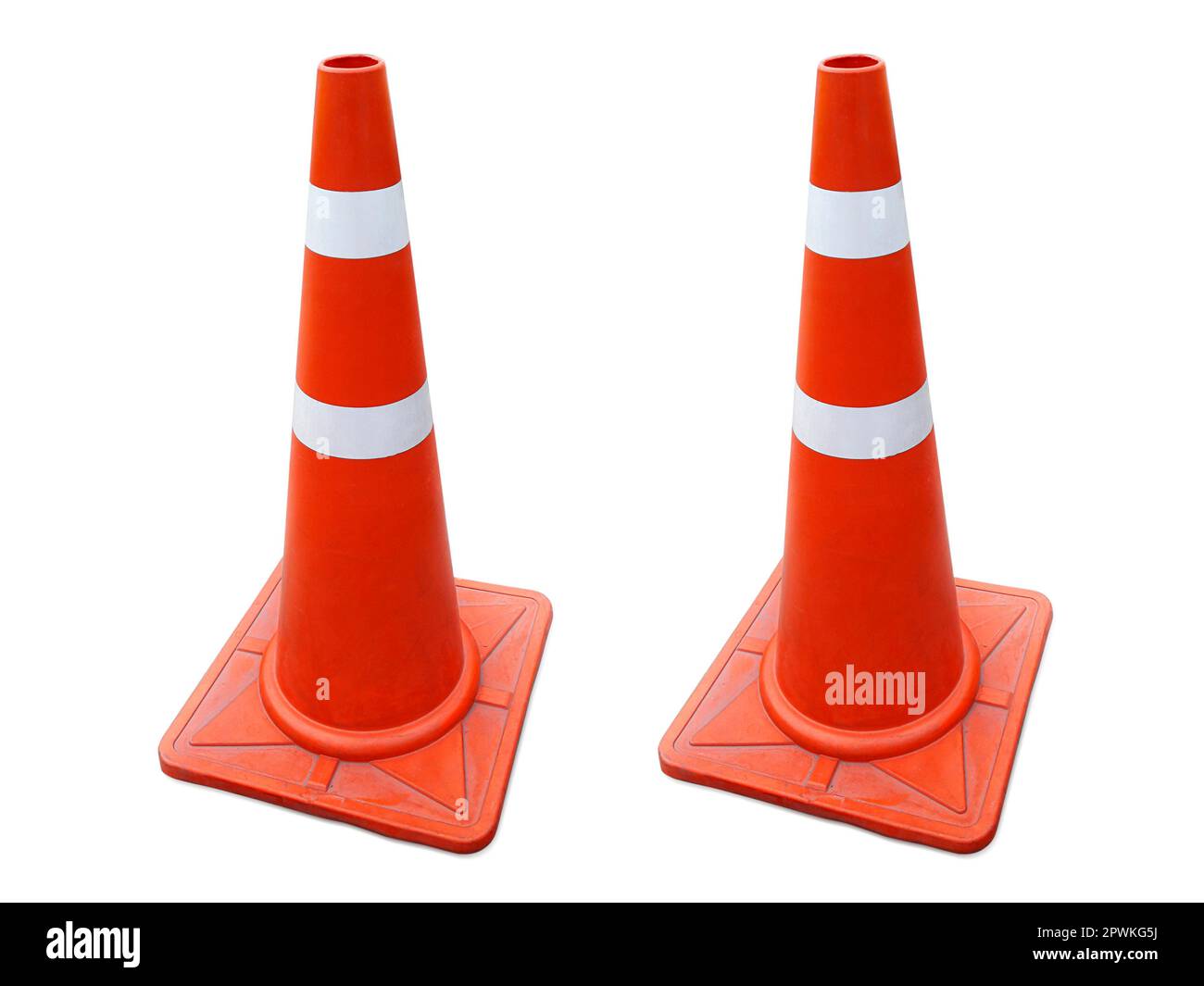 Traffic cone on the sidewalk isolated on white background Stock Photo ...