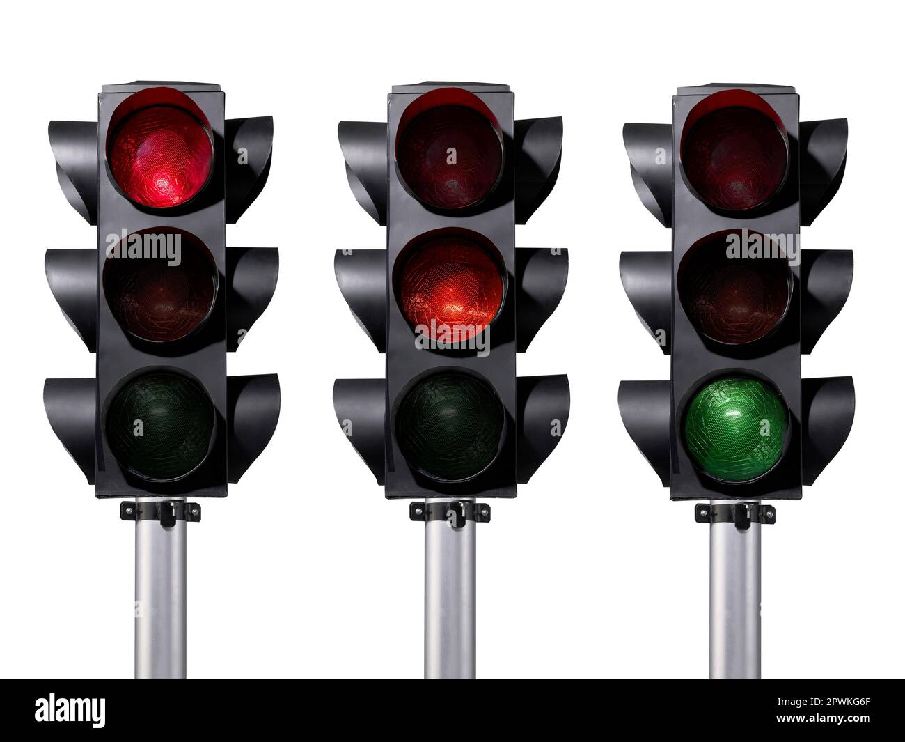 traffic light isolated on white background Stock Photo - Alamy