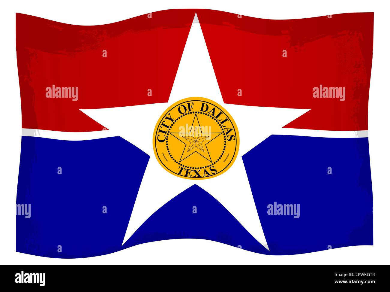 The flag as adopted by the city of Dallas waving in the wind Stock ...