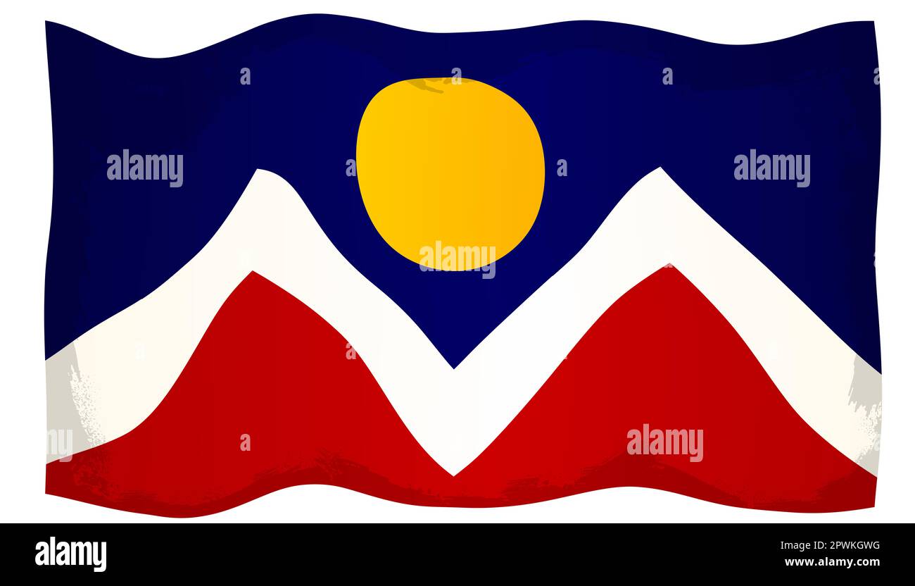The flag as adopted by the city of Denver waving in the breeze Stock ...