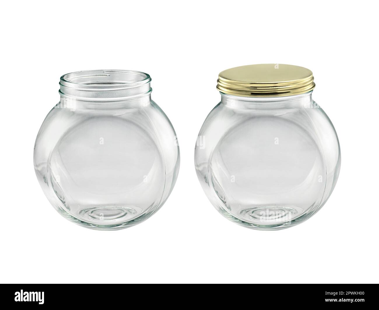 A transparent glass bottle in a white background Stock Photo - Alamy