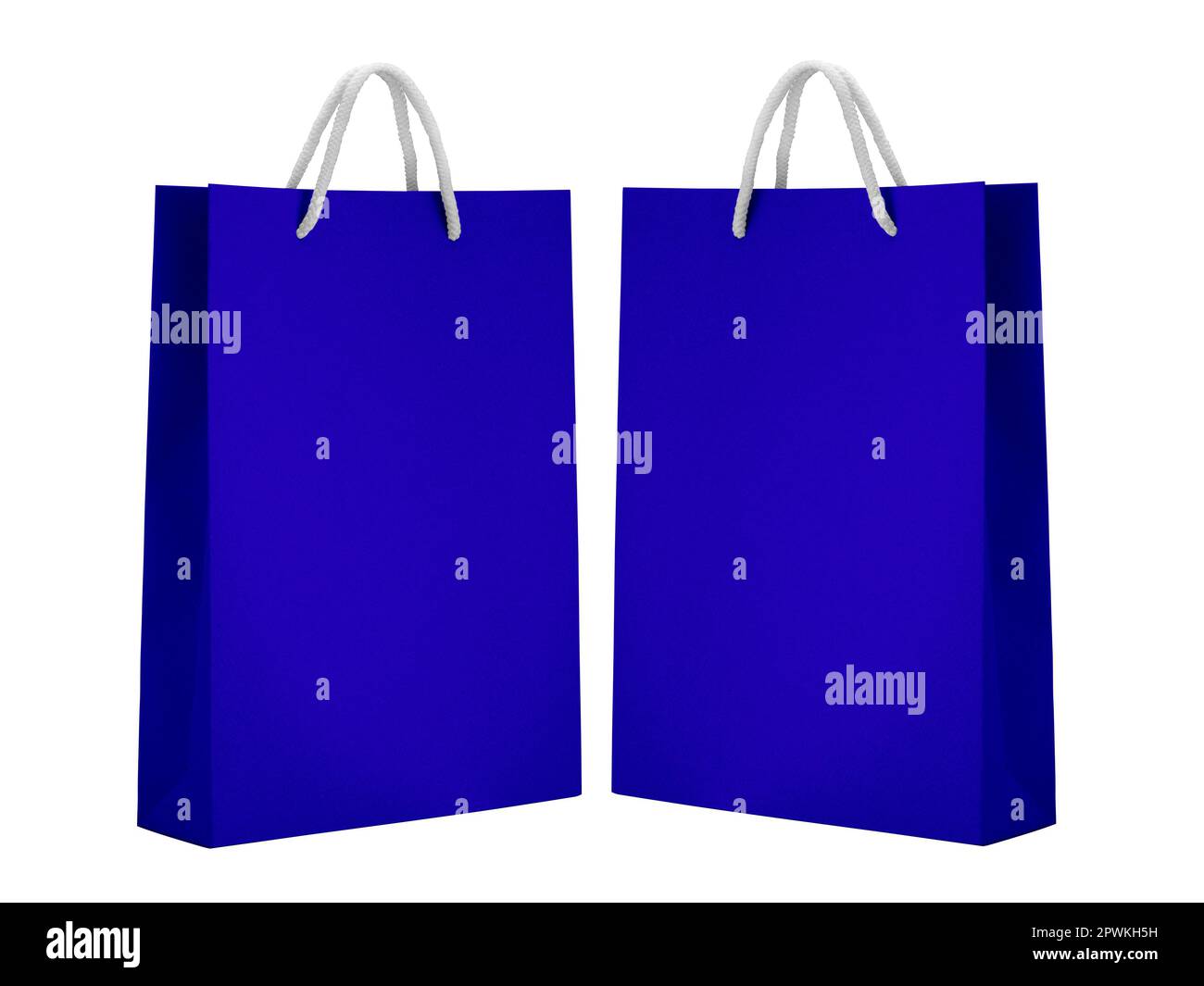 Blue empty Paper bag isolated on white background for design Stock ...