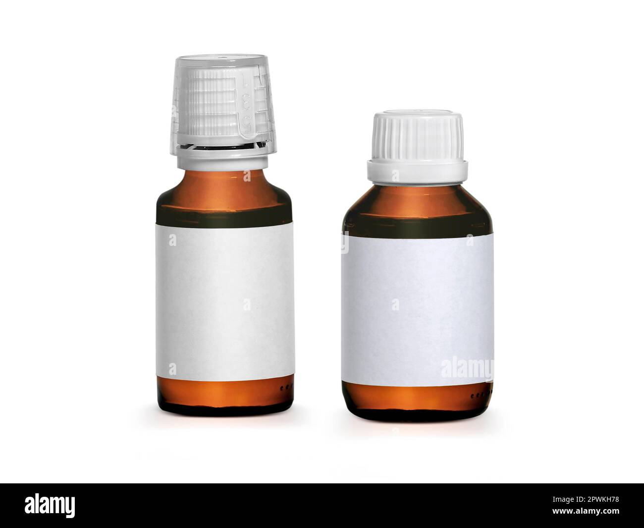 Brown medicine bottle with label isolated on white background Stock ...