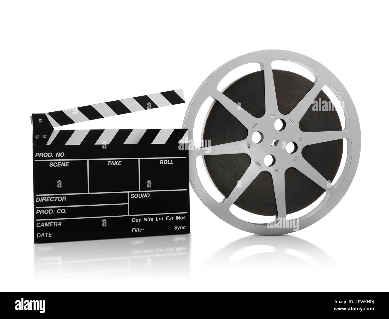 Movie Reel on White Background Stock Photo - Alamy