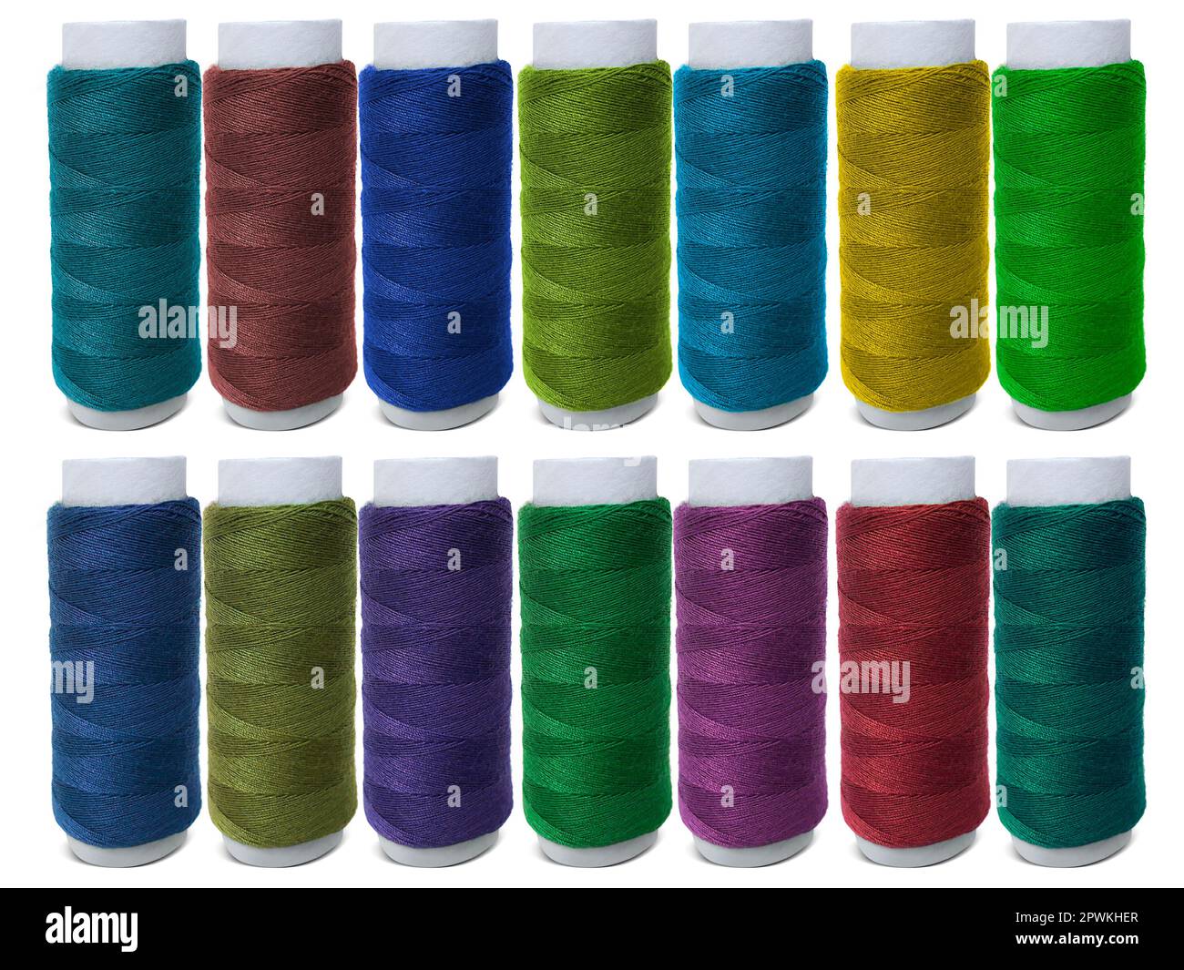 needlework, craft, sewing and tailoring concept - row of colorful ...