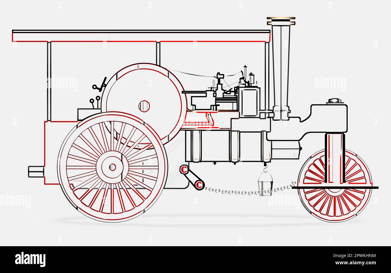 Victorian steam engine drawing hi-res stock photography and images - Alamy