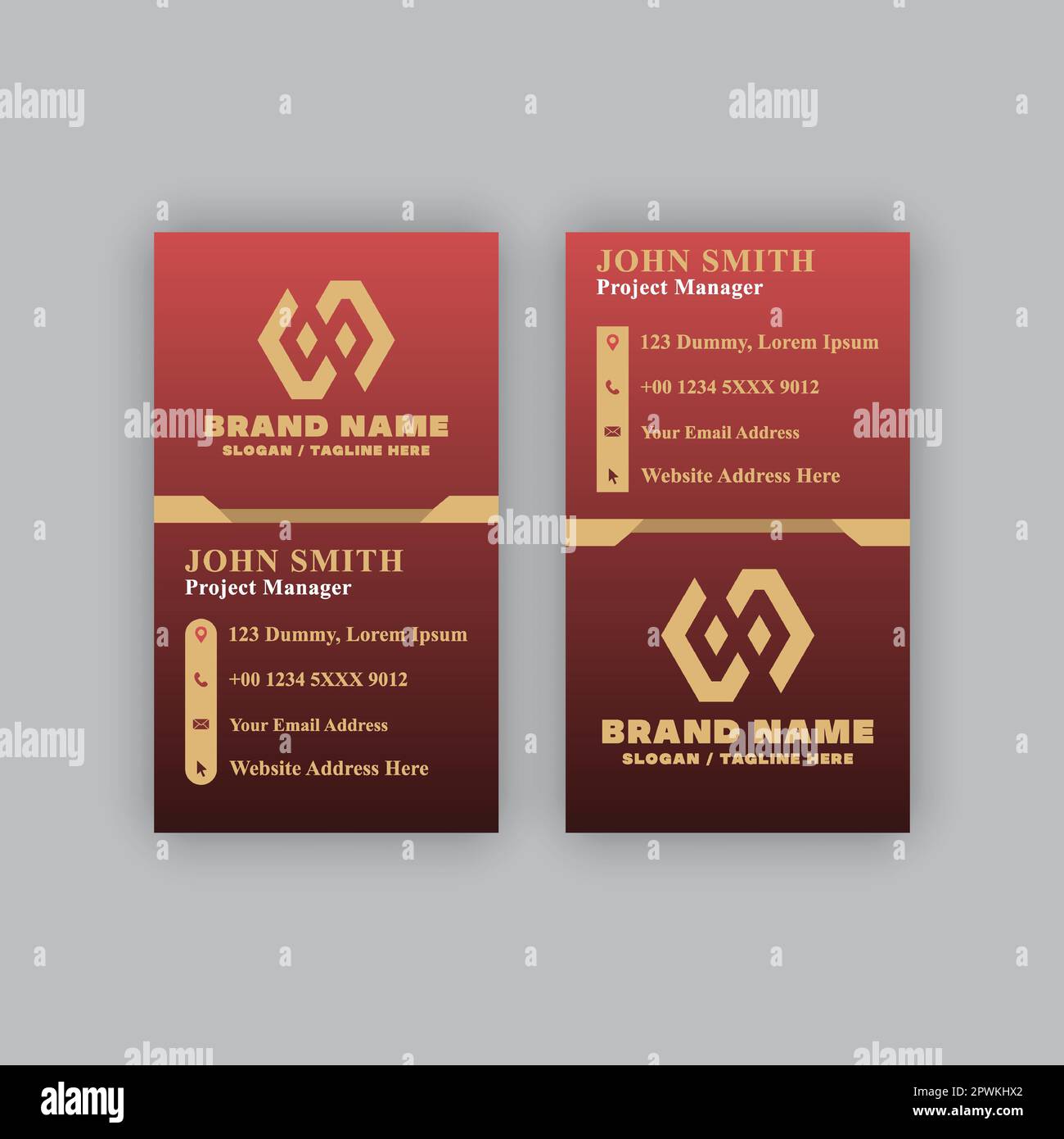 Simple business card design template. Editable, resizable, vector ...