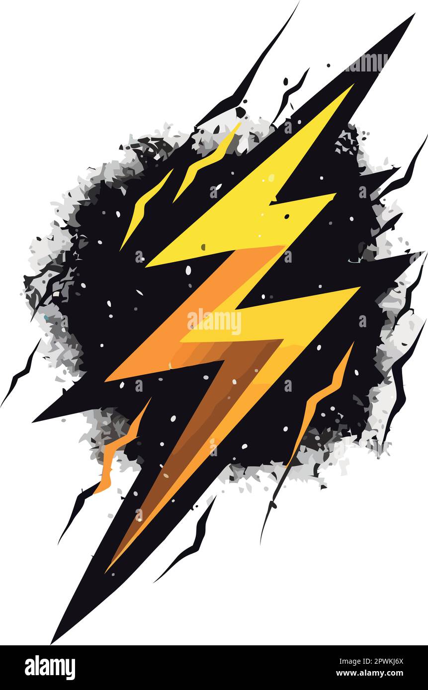 Electricity symbol sparks danger on grunge backdrop Stock Vector Image ...