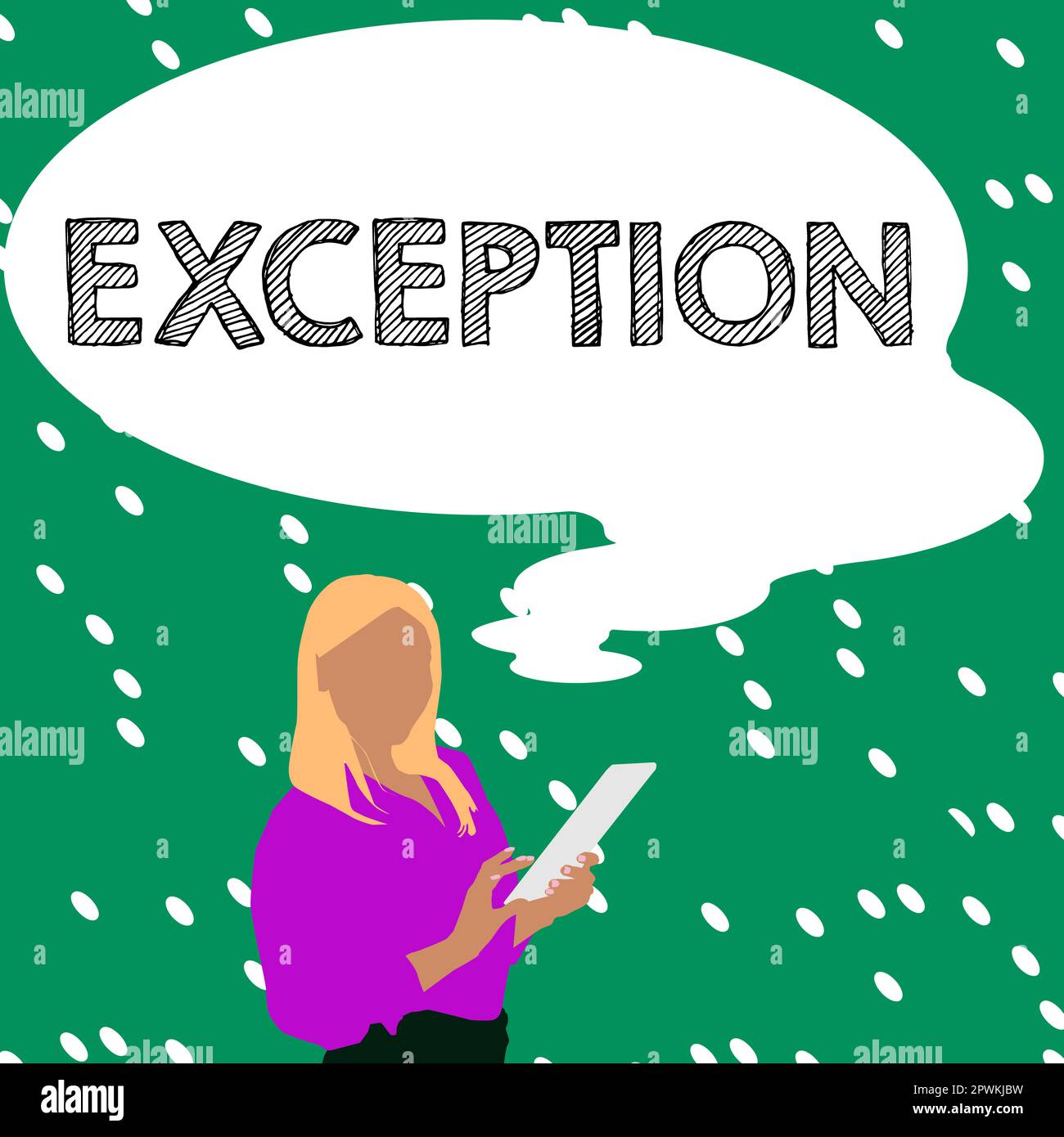 Hand writing sign Exception, Word for person or thing that is excluded ...