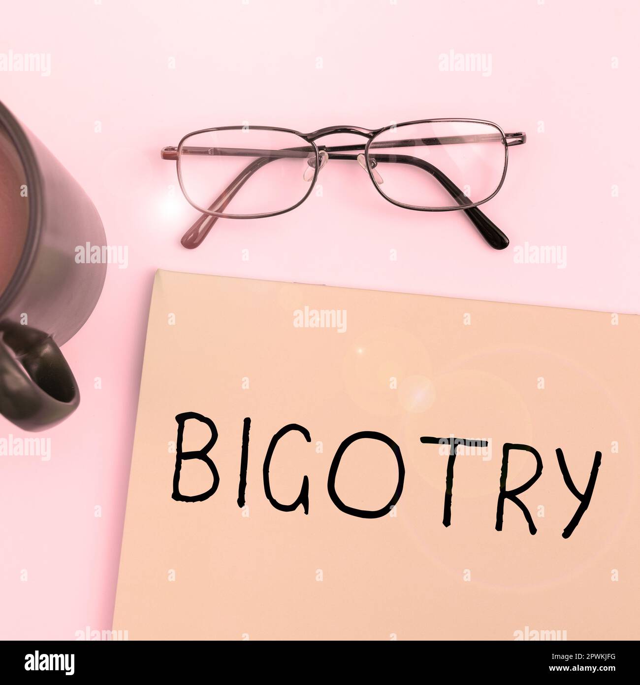 Text caption presenting Bigotry, Word for obstinate or intolerant ...