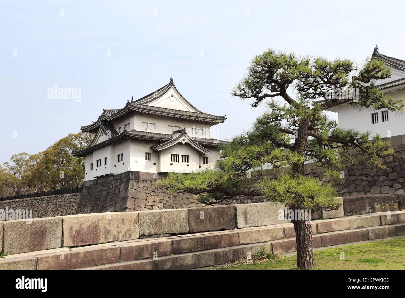 Watch tower of Osaka Castle, Japan. UNESCO world heritage site Stock ...