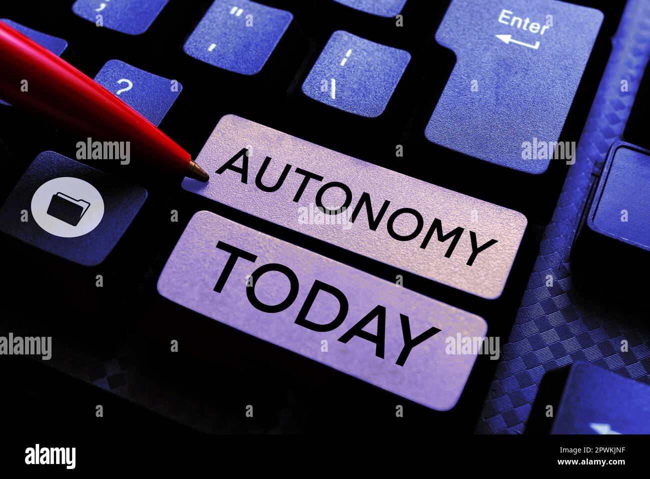 Hand writing sign Autonomy, Business concept vehicle that can guide ...