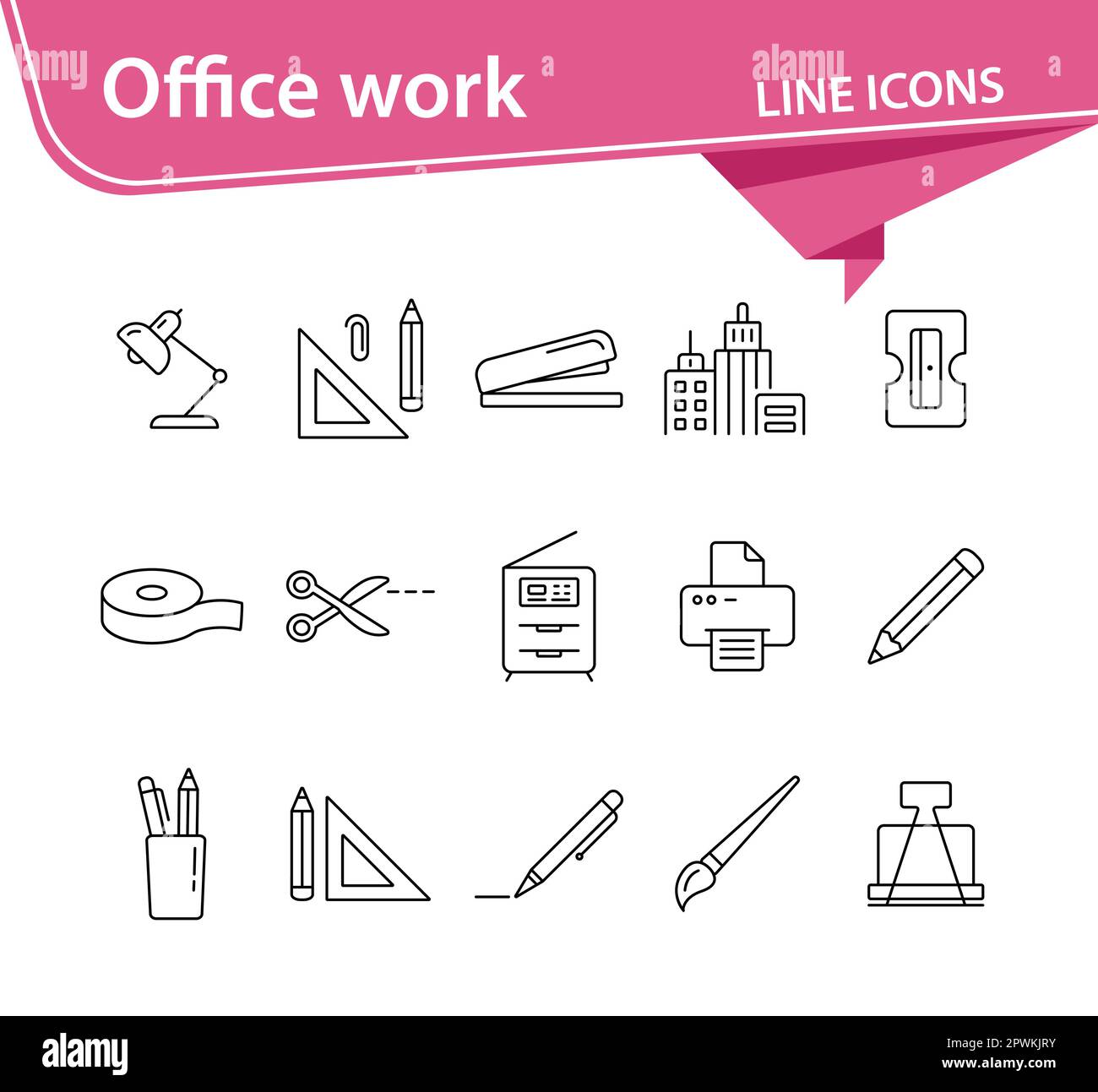 Office work icon set Stock Vector Image & Art - Alamy
