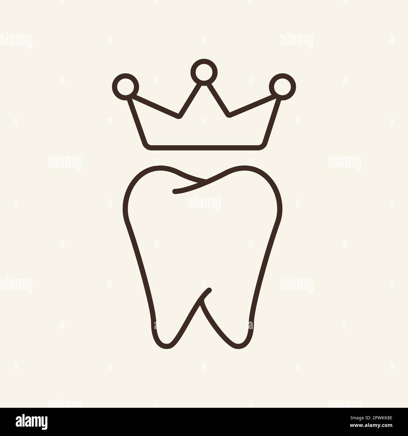 Tooth with crown line icon Stock Vector Image & Art - Alamy