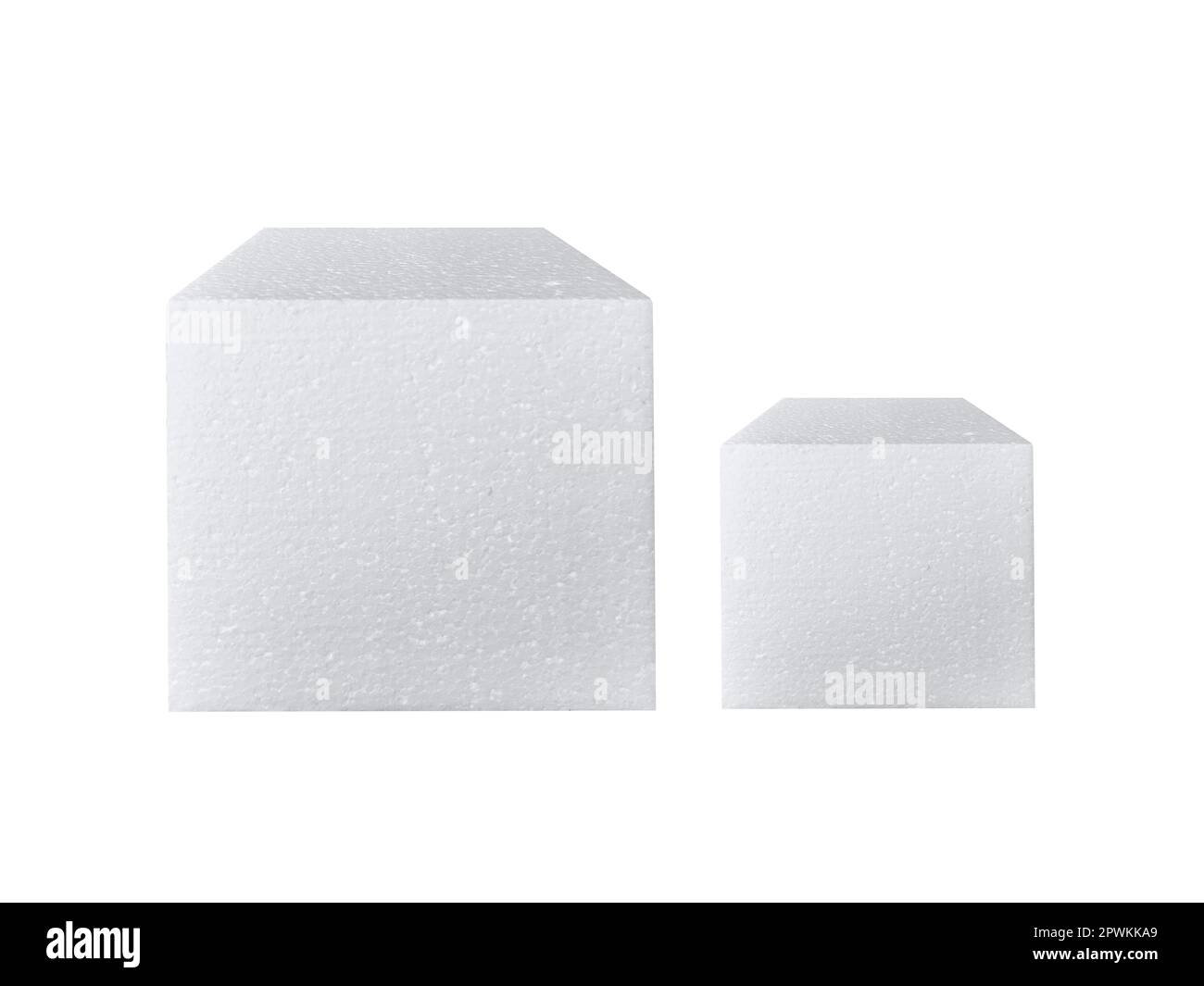 Styrofoam padding for product on white background Stock Photo - Alamy