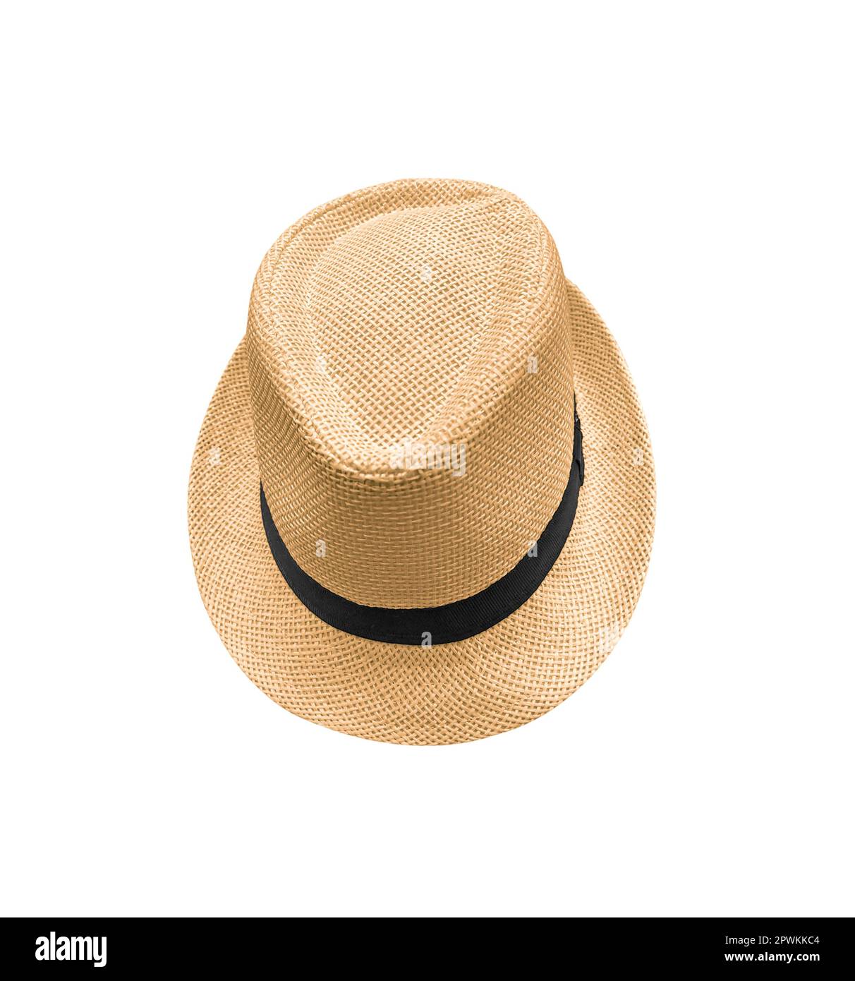 Vintage Straw hat fasion for man isolated on white background Stock ...