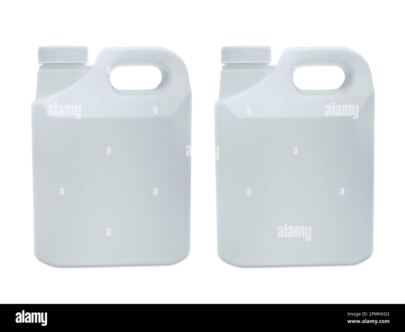 White plastic jerry can is isolated on a white background Stock Photo ...