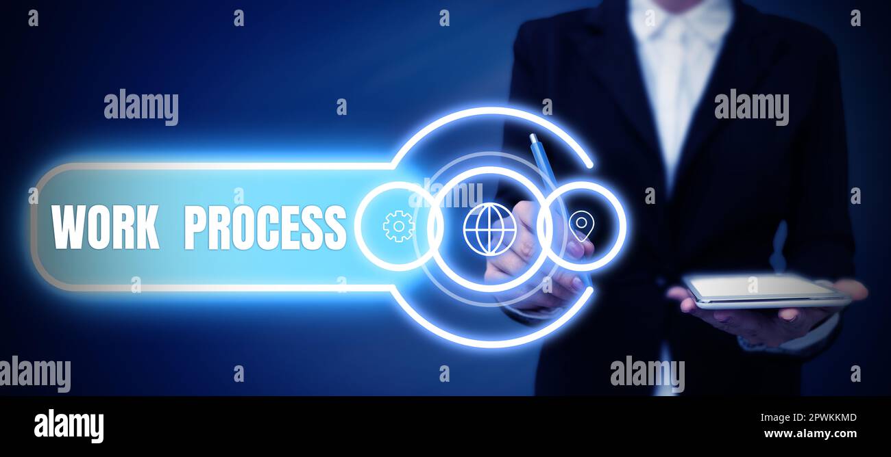 Conceptual display Work Process, Business approach Standard procedures ...