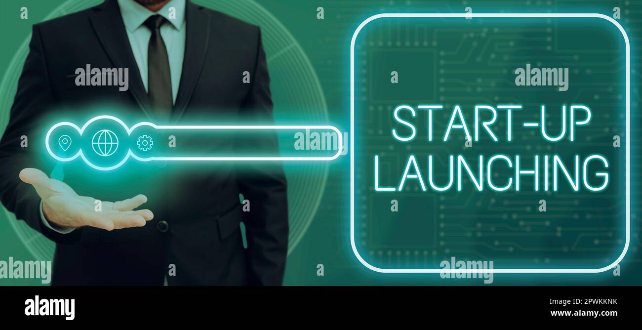 Conceptual display Start Up Launching, Business approach Launch ...