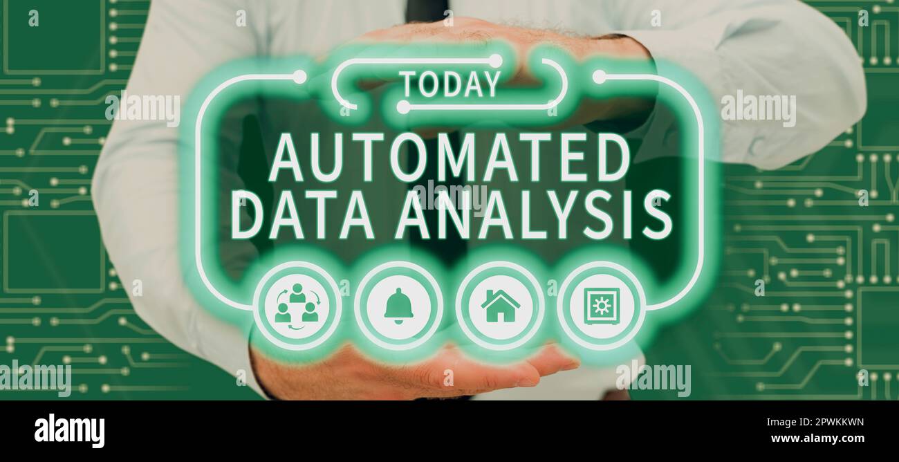 Text showing inspiration Automated Data Analysis, Word for Artificial intelligence and deep ...