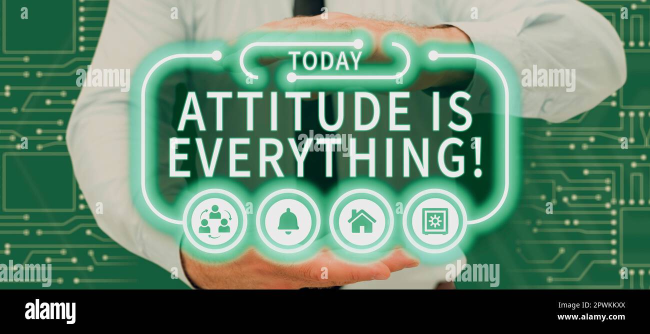 Text showing inspiration Attitude Is Everything, Business idea Personal ...