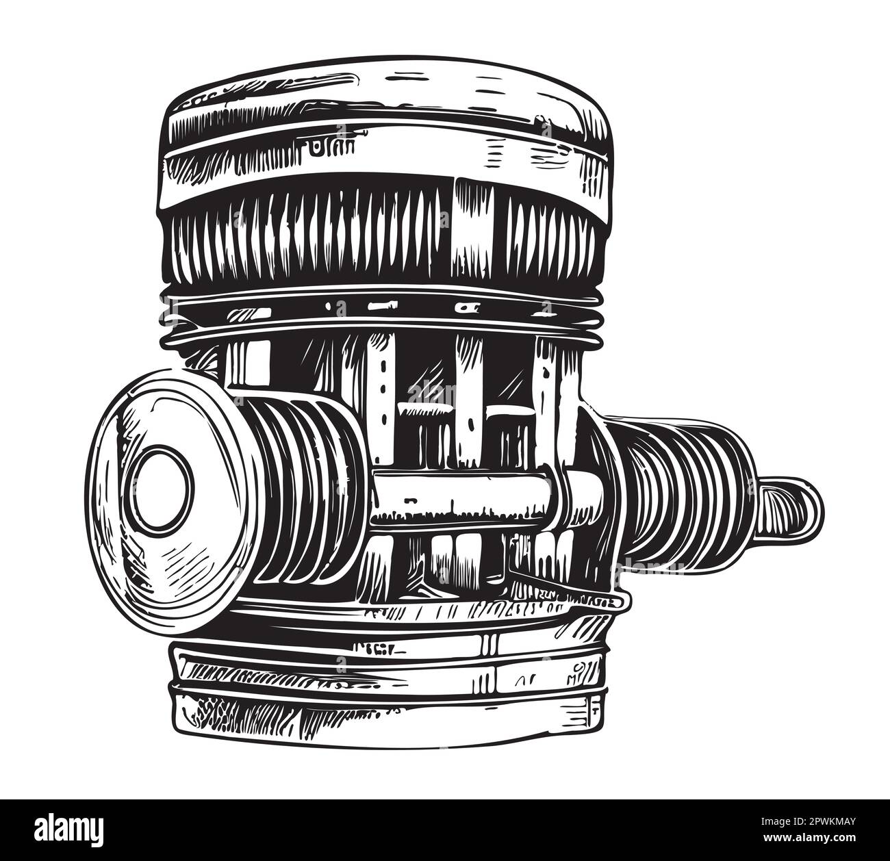 Car piston hand drawn sketch Vector illustration Stock Vector Image ...