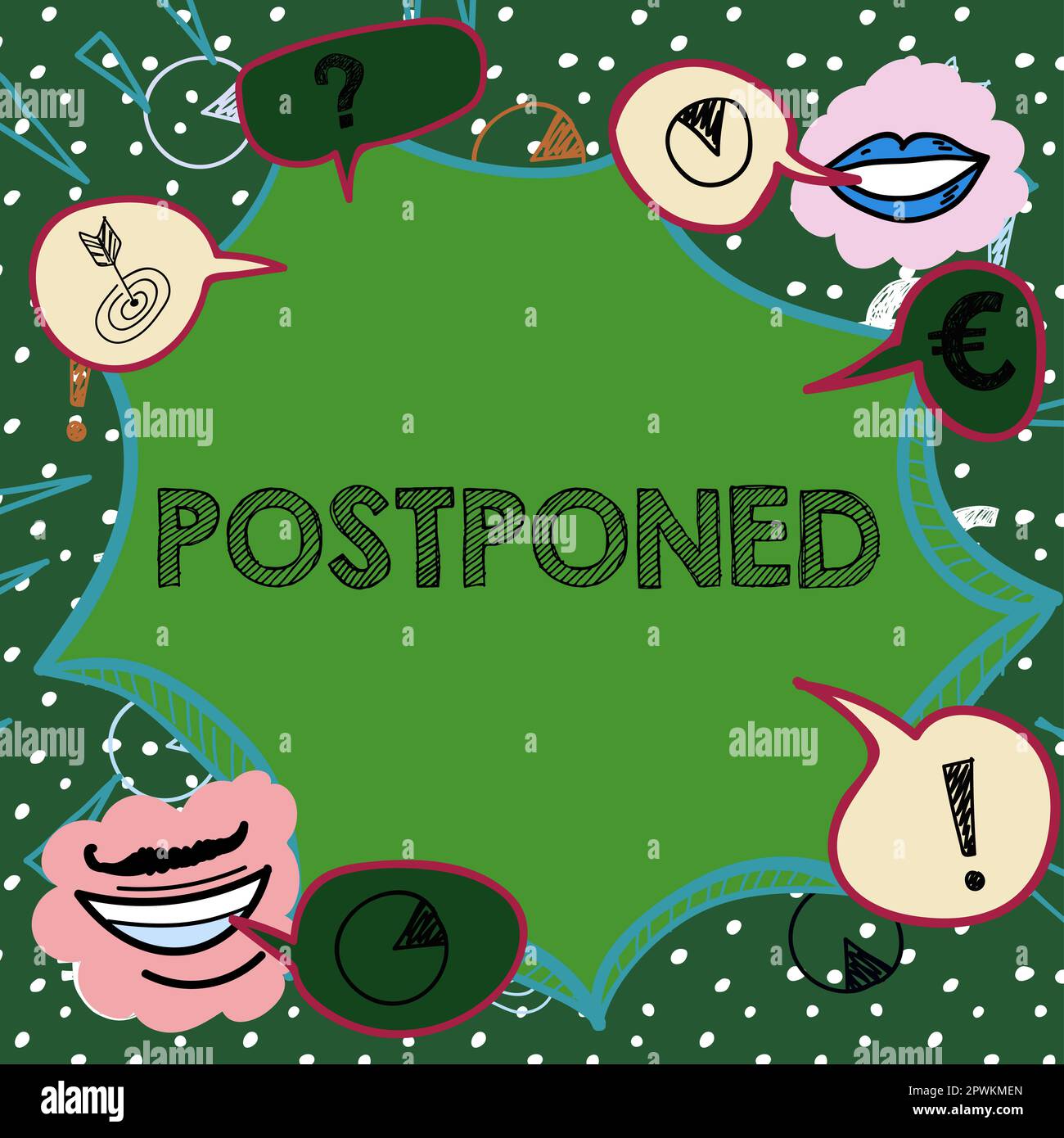 Sign displaying Postponed, Concept meaning to place later in order of ...