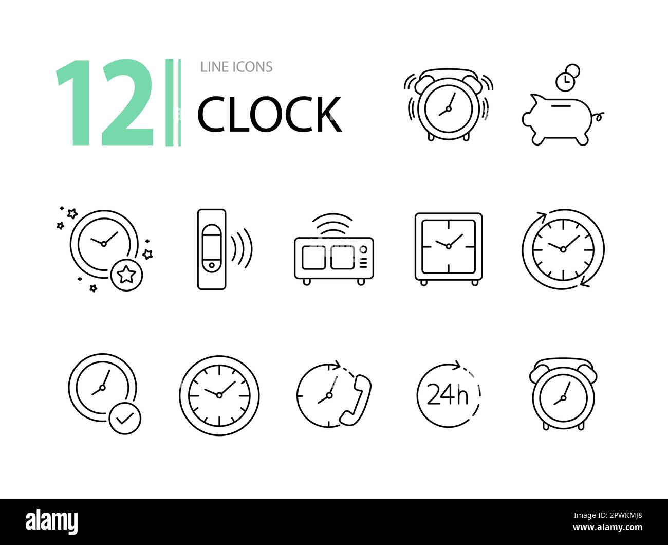 Alarm clock piggy bank Stock Vector Images - Alamy