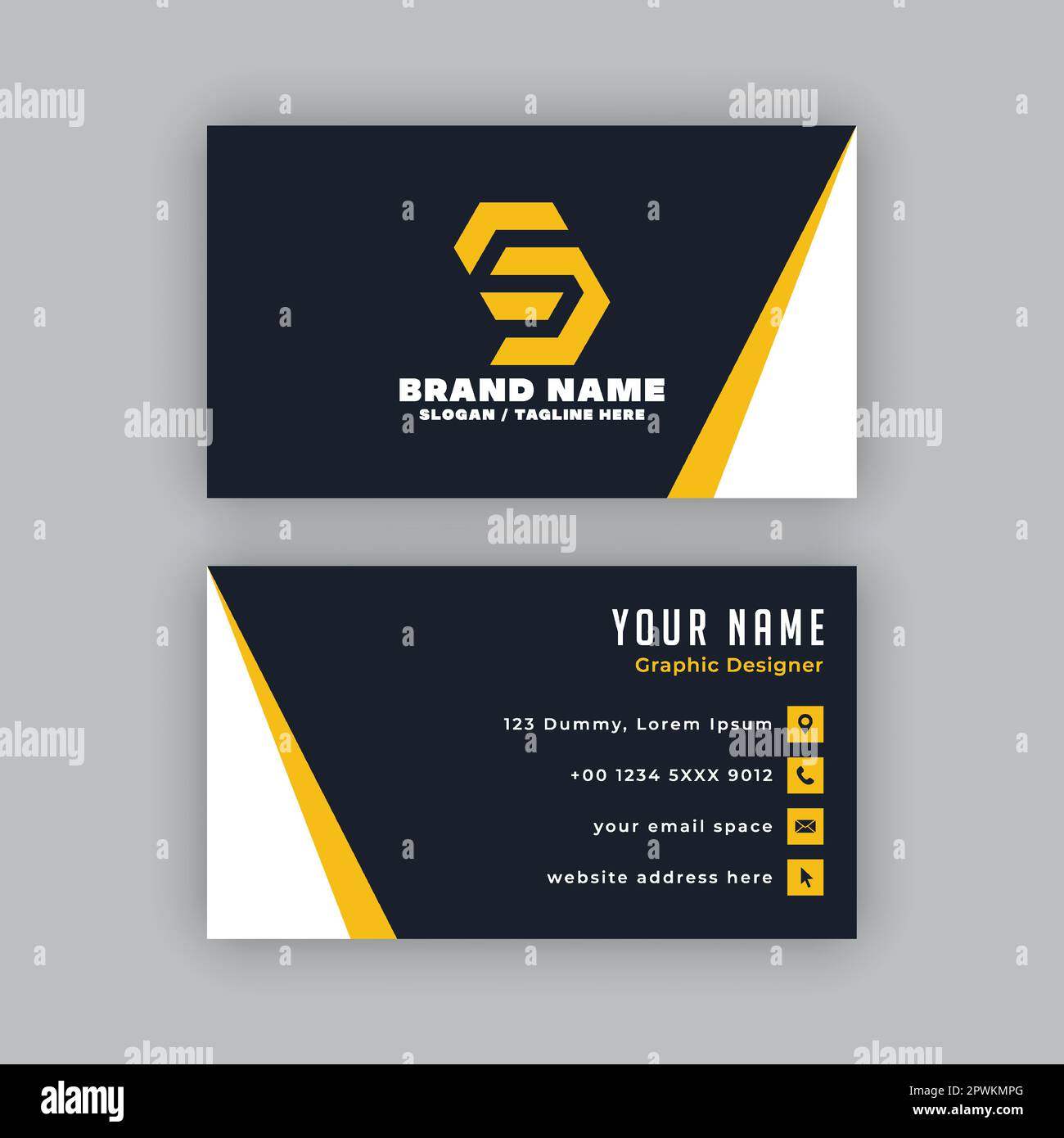 Simple, modern and elegant business card design template. Editable ...