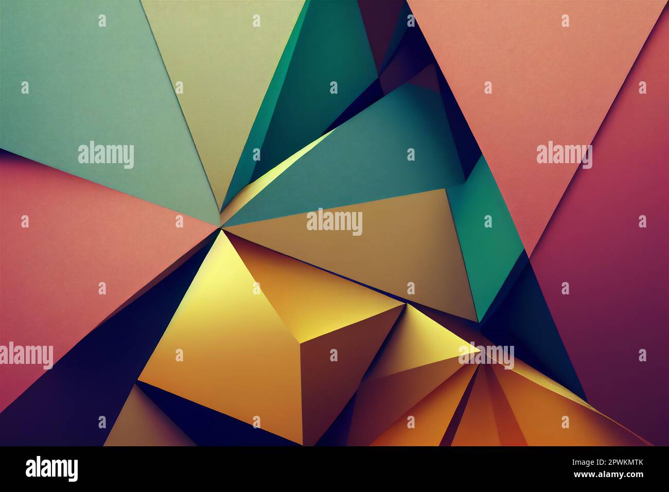 3d render triangle background in vibrant gradient colors, illustration ...