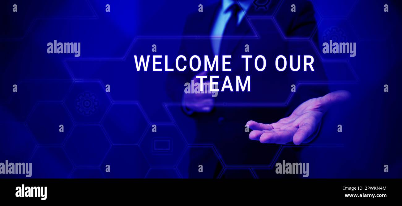 Conceptual display Welcome To Our Team, Concept meaning introducing ...