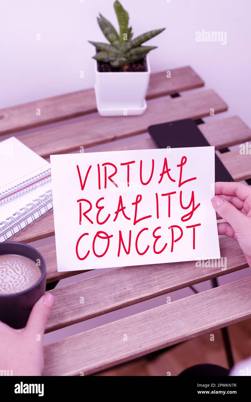 Text sign showing Virtual Reality Concept, Concept meaning 3d ...