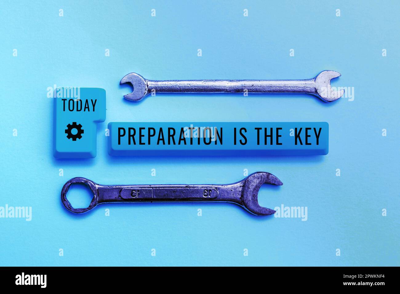 Text caption presenting Preparation Is The Key, Business concept action ...