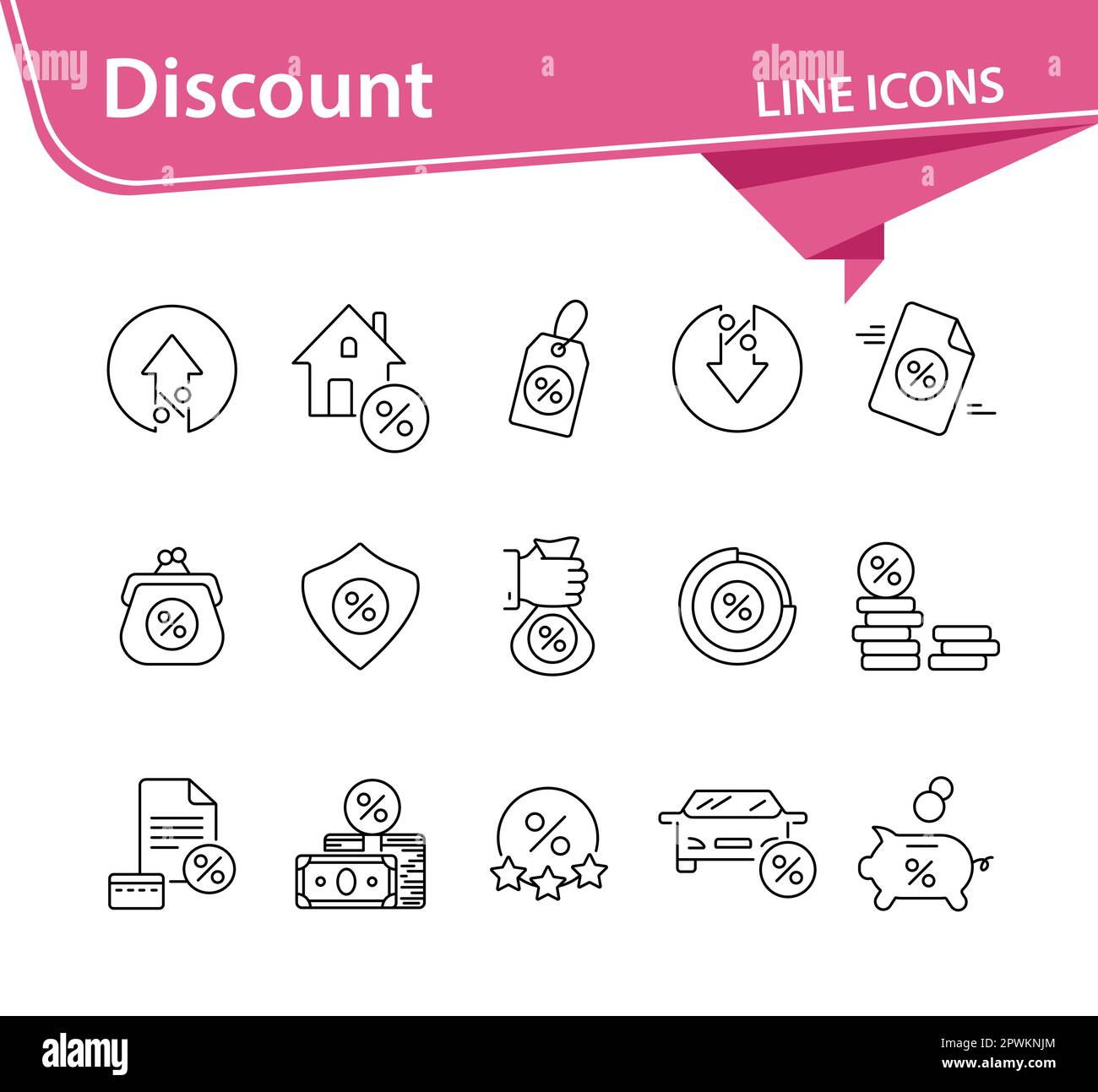 Discount icon set Stock Vector Image & Art - Alamy