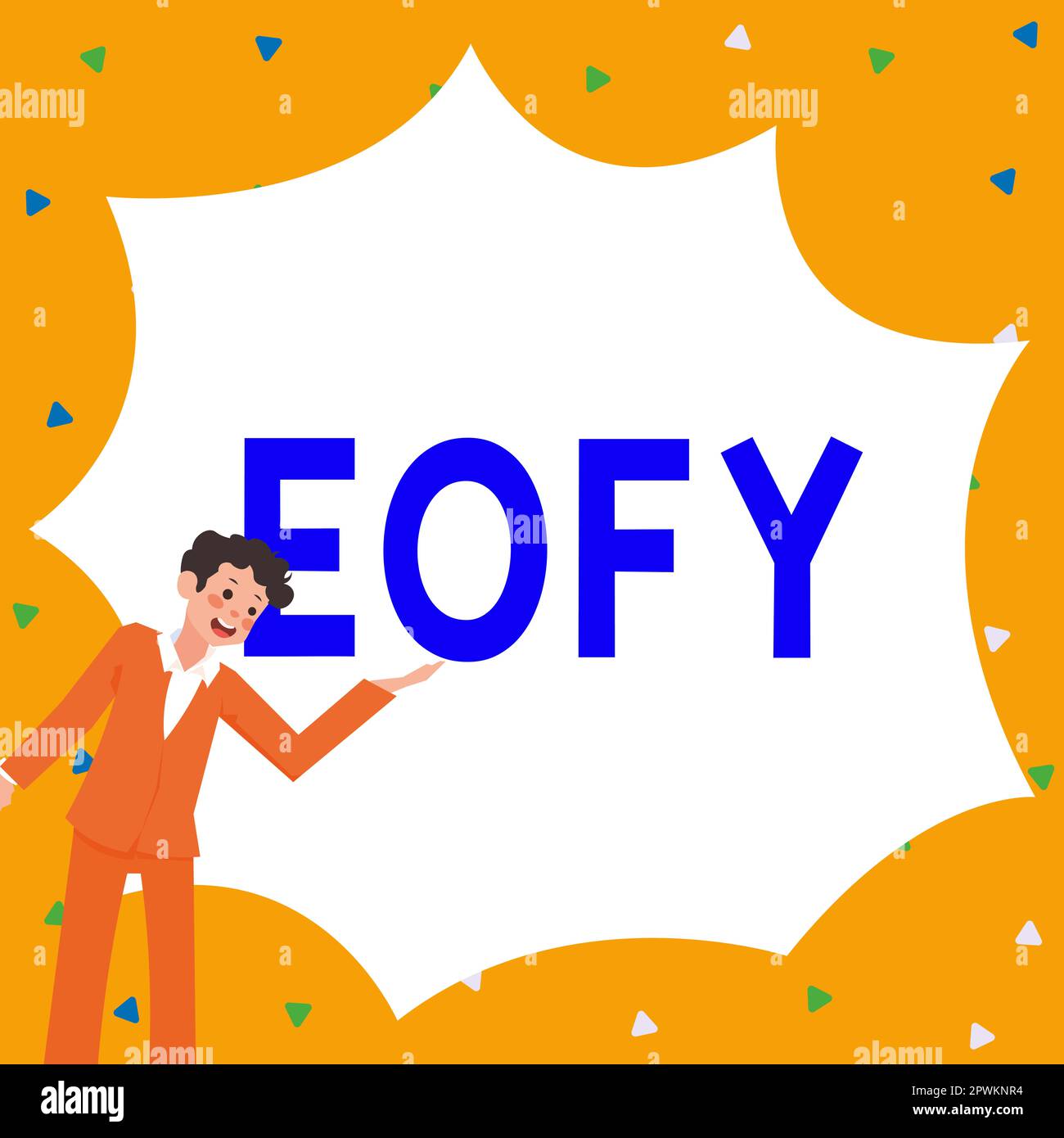 Sign displaying Eofy, Business overview a mega sale held on an end of a ...