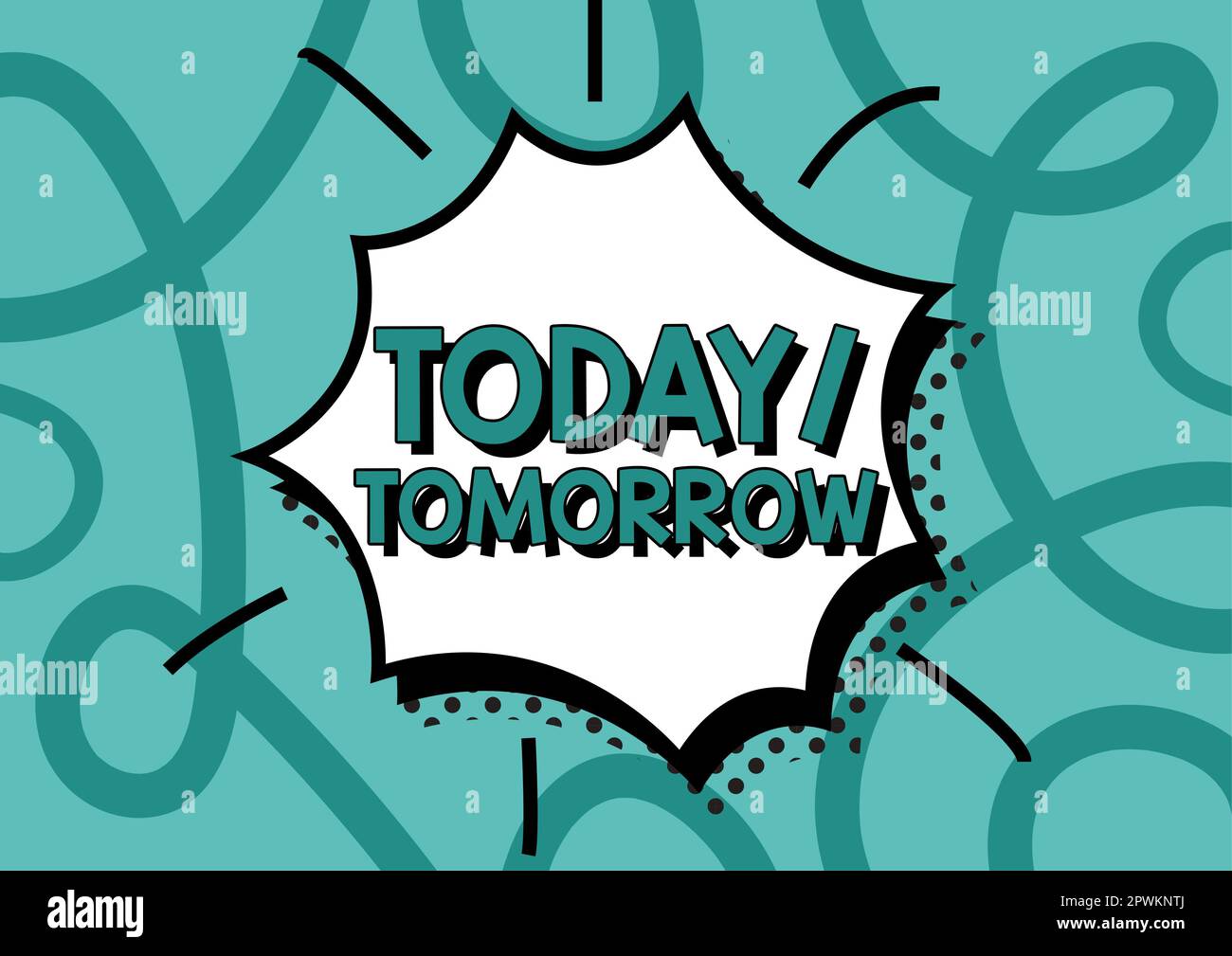 Conceptual caption Today Tomorrow, Business overview What is happening ...