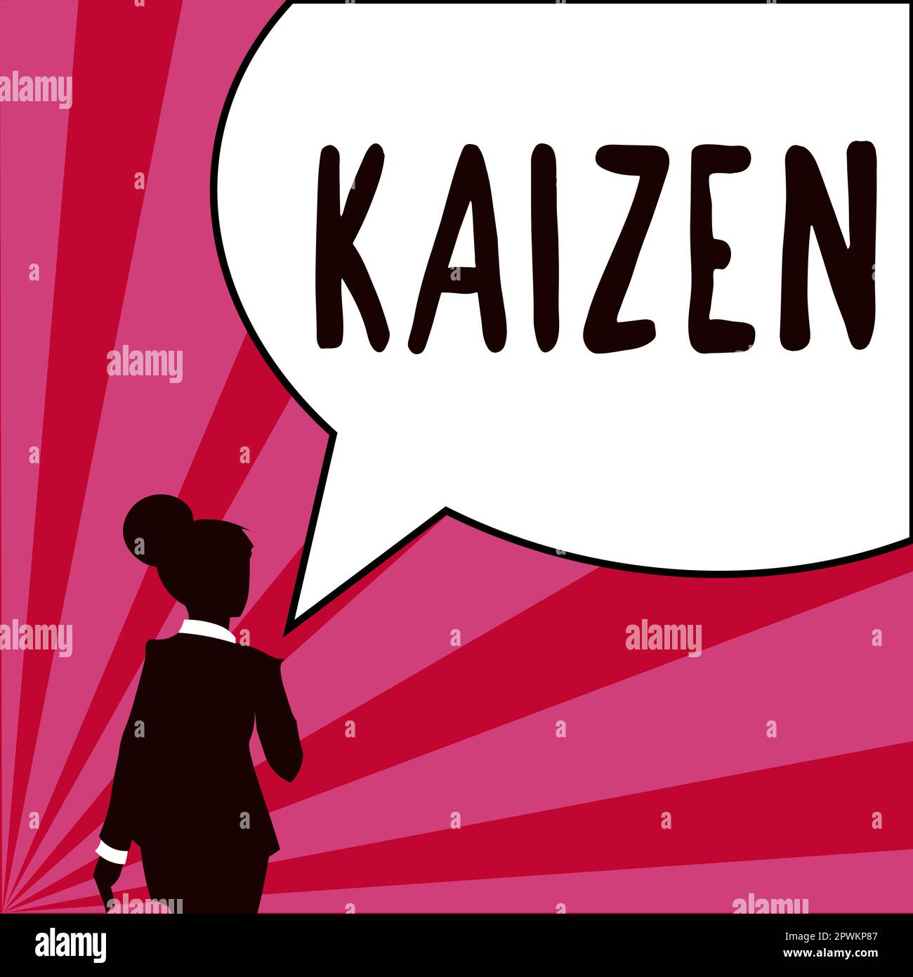 Writing displaying text Kaizen, Word for a Japanese business philosophy ...