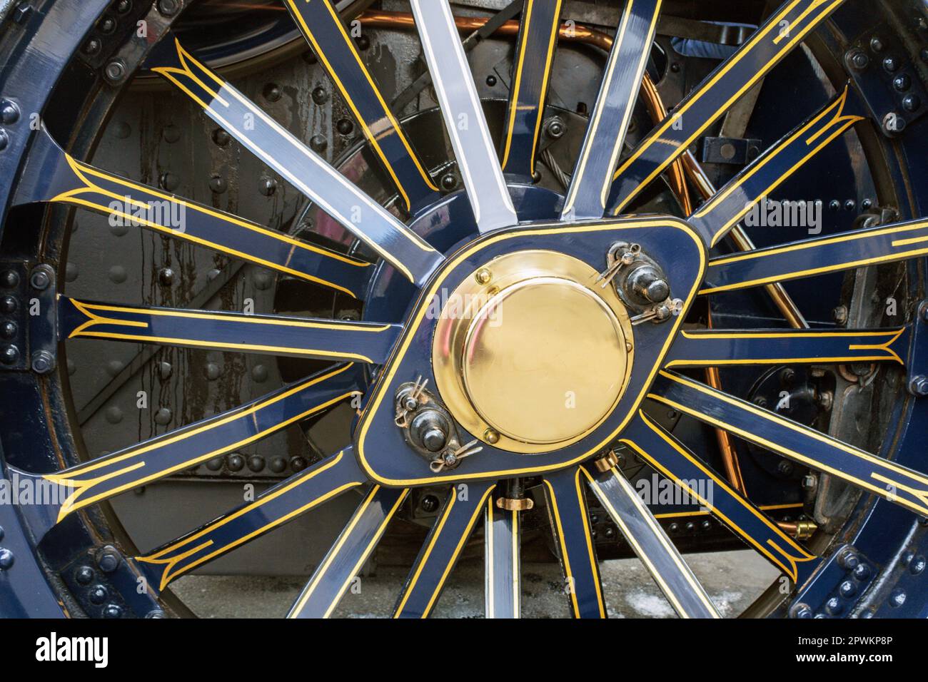 Traction engine wheel. Llandudno Victorian Extravaganza 2023 Stock ...