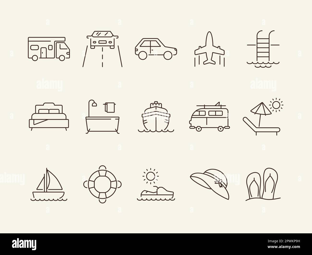 Trip line icon set Stock Vector Image & Art - Alamy