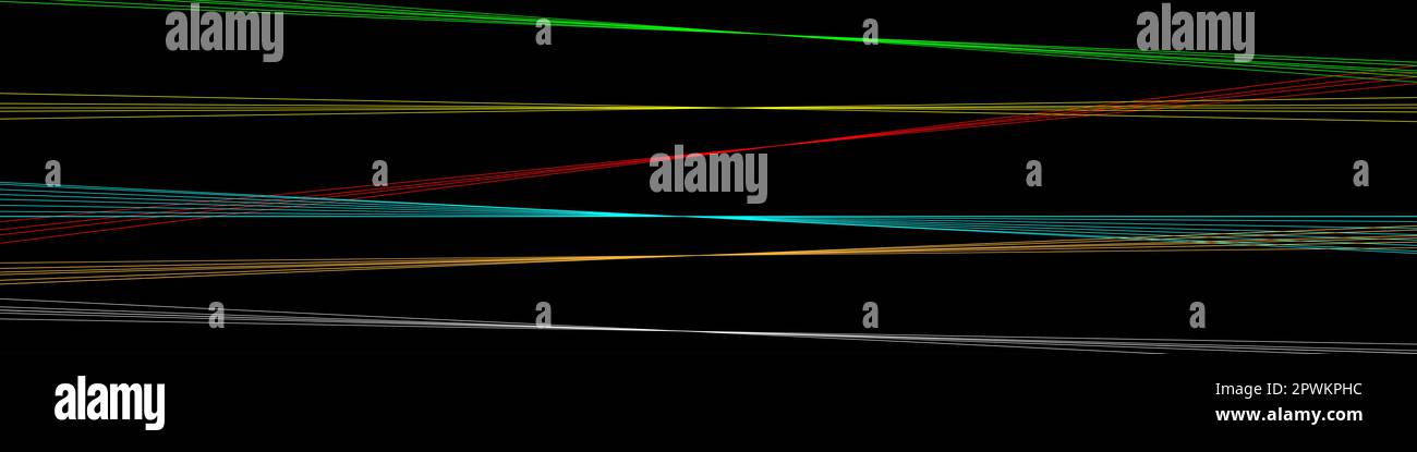 Multi coloured lazer lines set on a black contrasting background banner ...